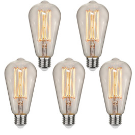 5-Pack Star Trading Druppel Edisonlamp E27 1800K